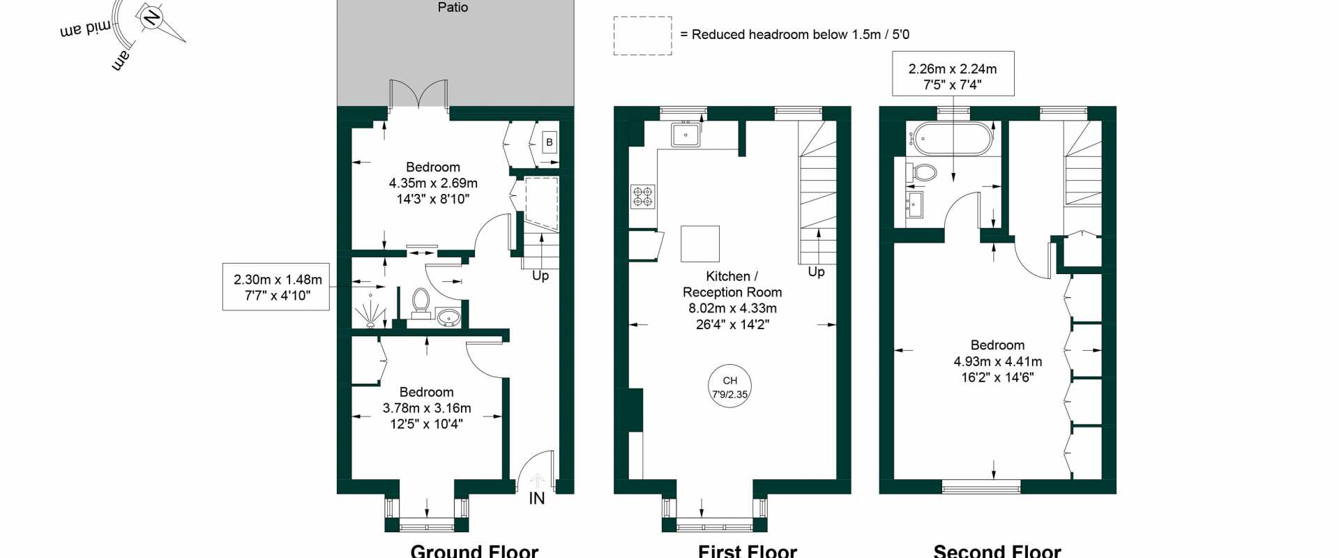 Modern 3-floor open plan townhouse with patio | A Place Like Home